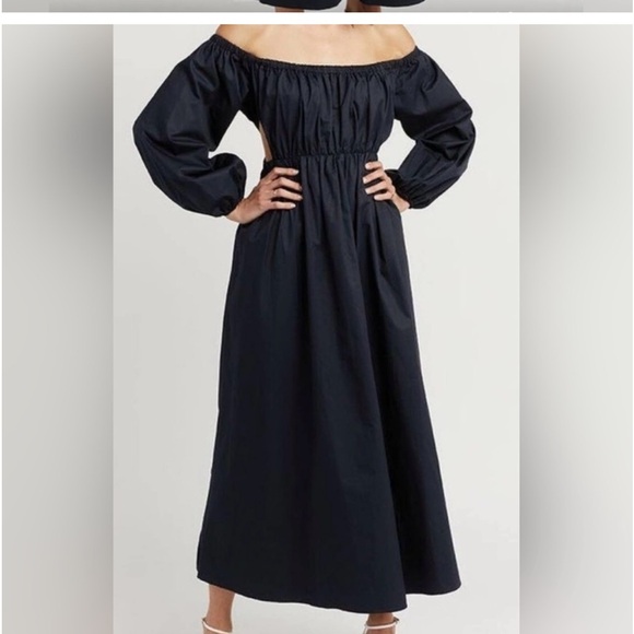 DISSH | Dresses | Dissh Ava Ink Off Shoulder Navy Midi Dress | Poshmark